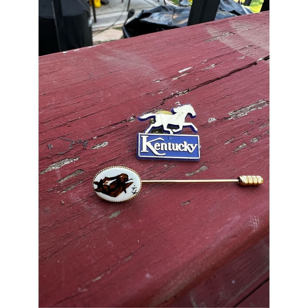 Hand Painted? Rare Vintage Kentucky Derby Horse Pin L… - Gem